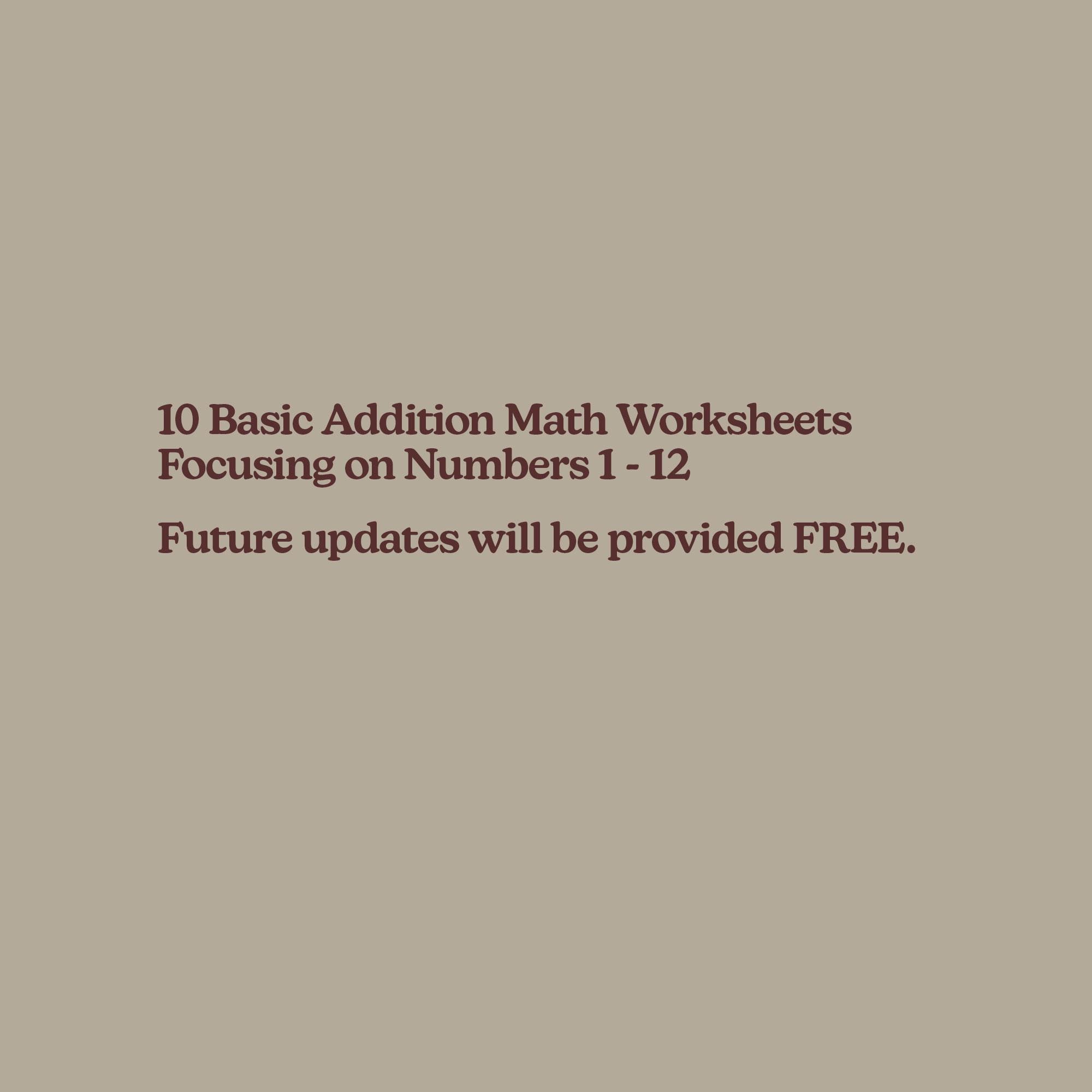 Addition Math Drill Worksheets, Quick Addition Printable - Etsy