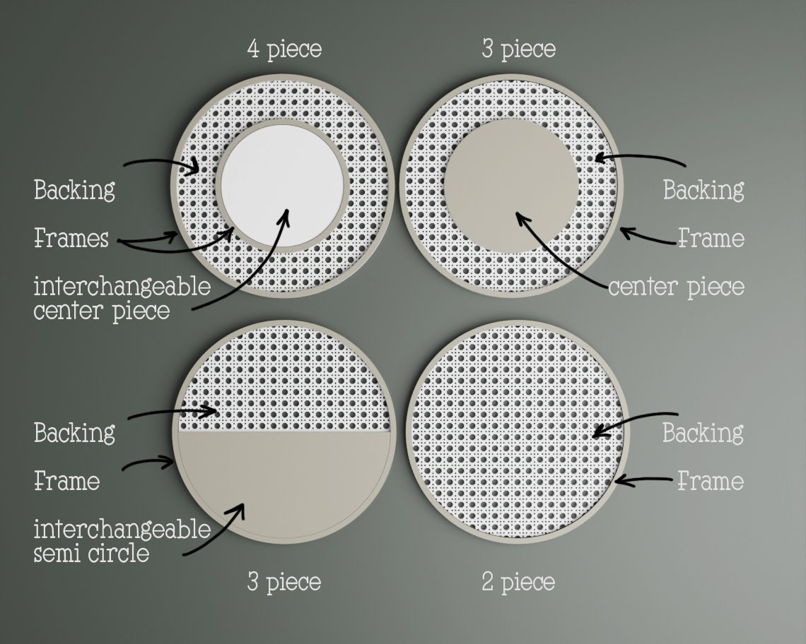 Round Rattan Backer Bundle, Rattan Pattern Svg, Cane Webbing Round ...