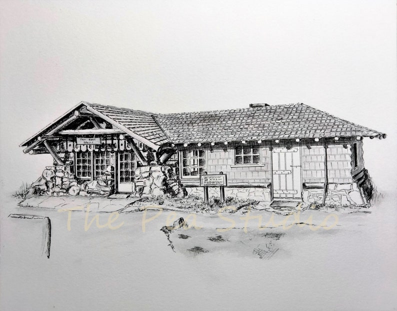 Custom HAND DRAWN Ink Building Portrait/house Portrait House - Etsy