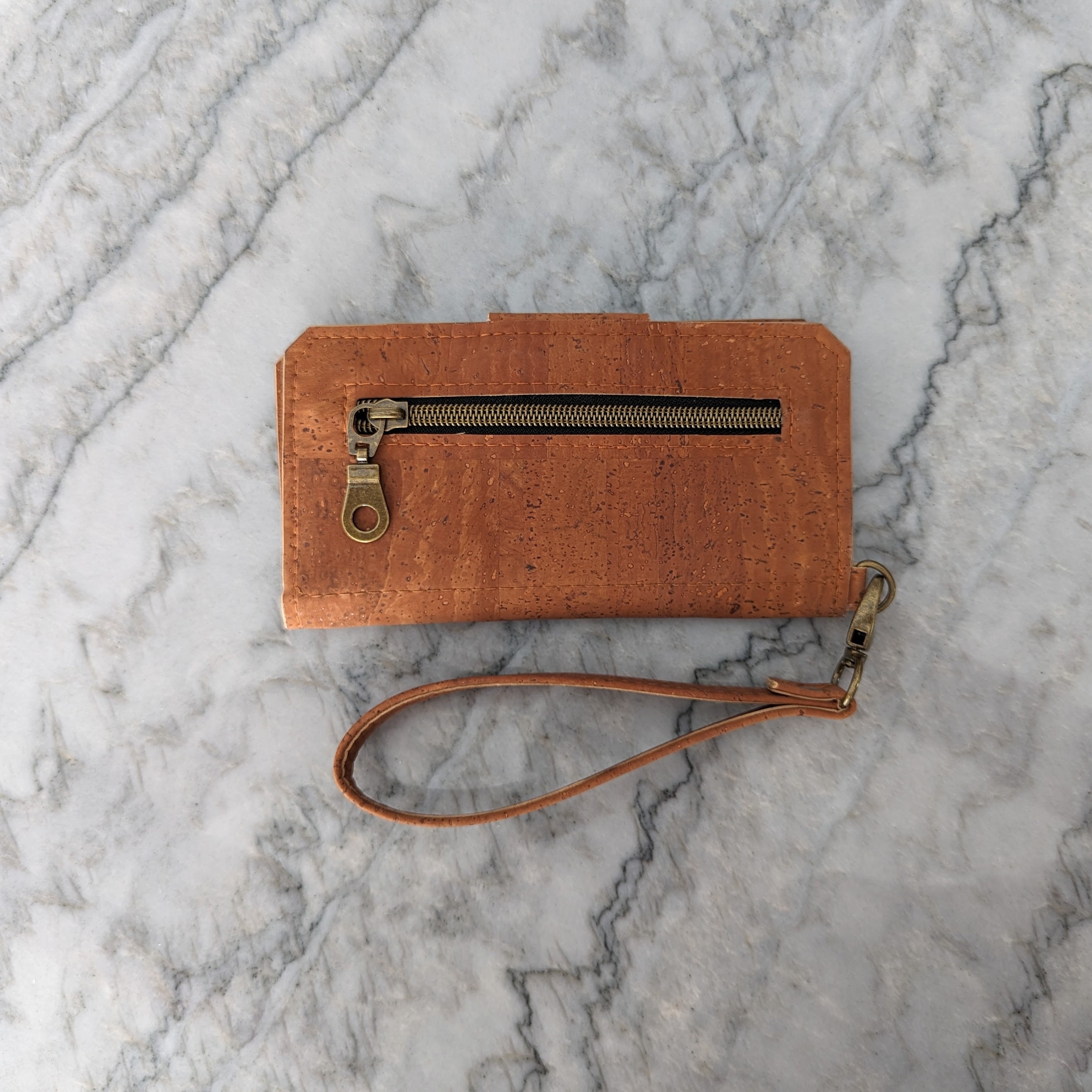 Handmade Caramel Brown Cork Wallet, Caramel Colored Cork, Key Fob Tall ...