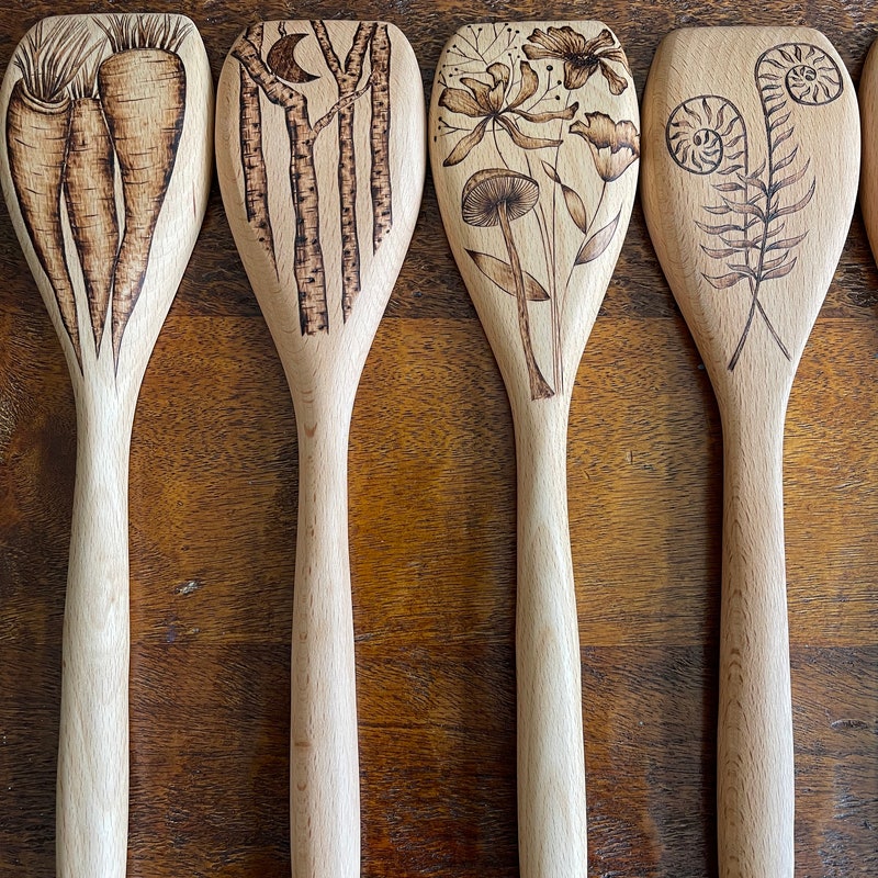 Wood Burned Spoons - Etsy
