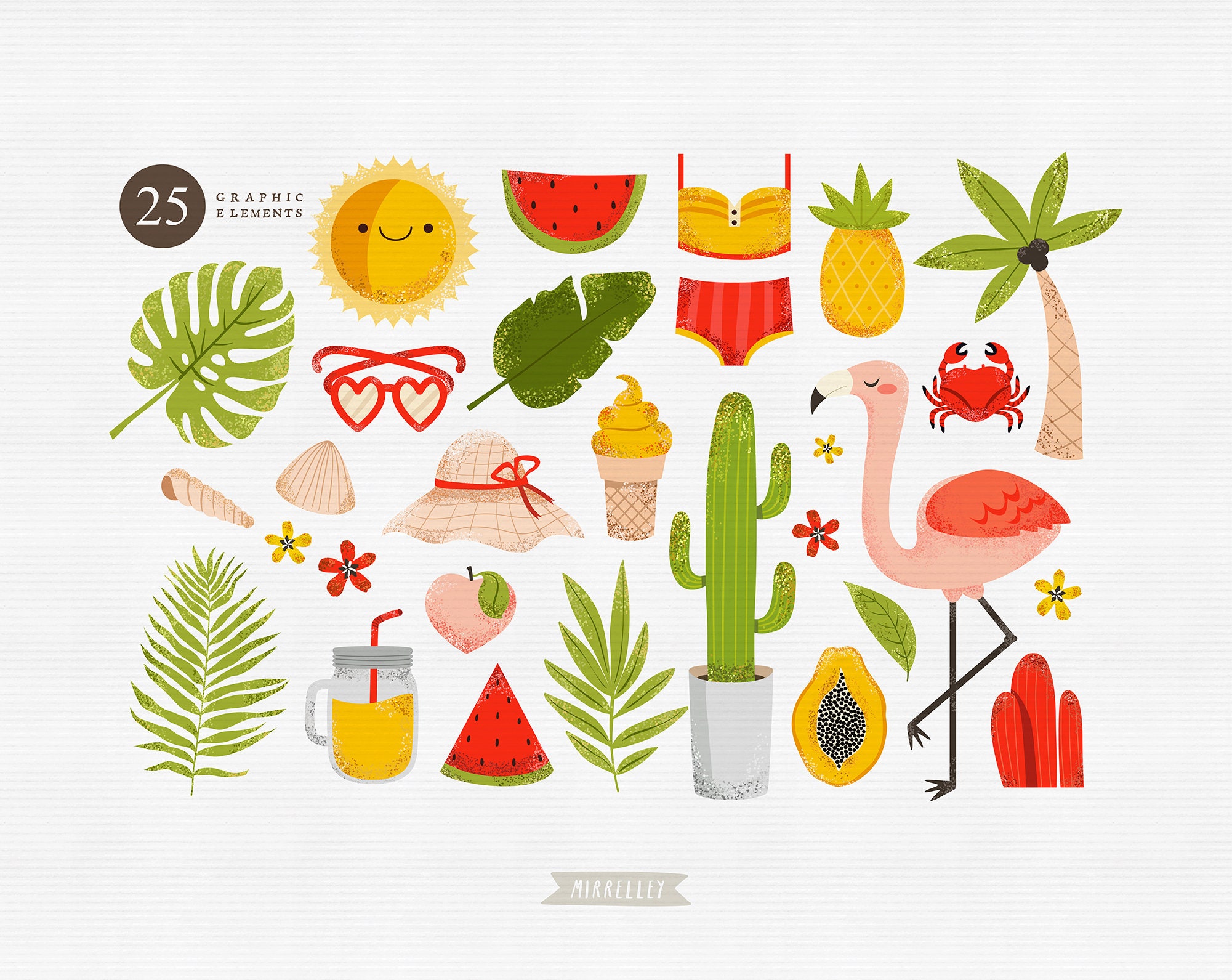 Summer Clipart Png Tropical Summer Clipart Flamingo Clipart Commercial ...
