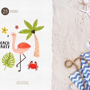 Summer Clipart Png Tropical Summer Clipart Flamingo Clipart Commercial ...