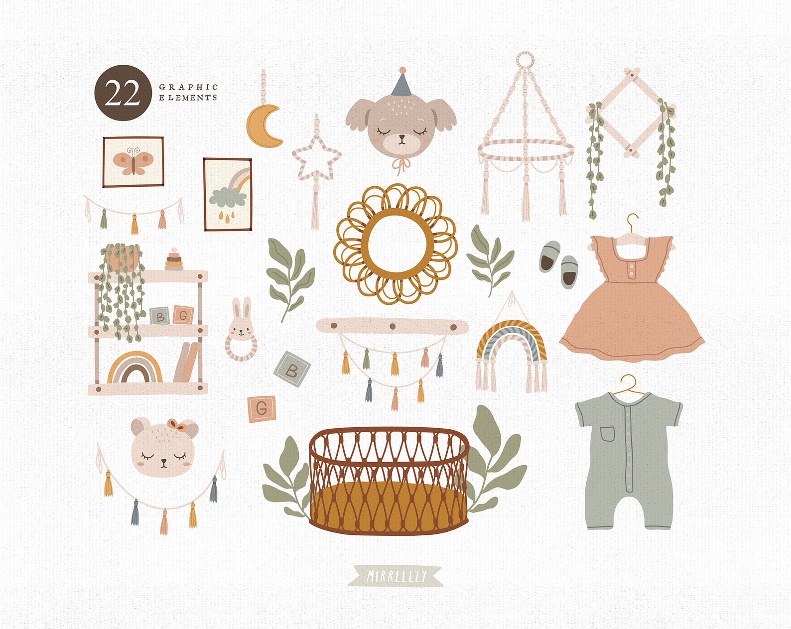 Boho Baby Shower Clipart Baby Announcement Clipart Png Baby Boy Girl ...