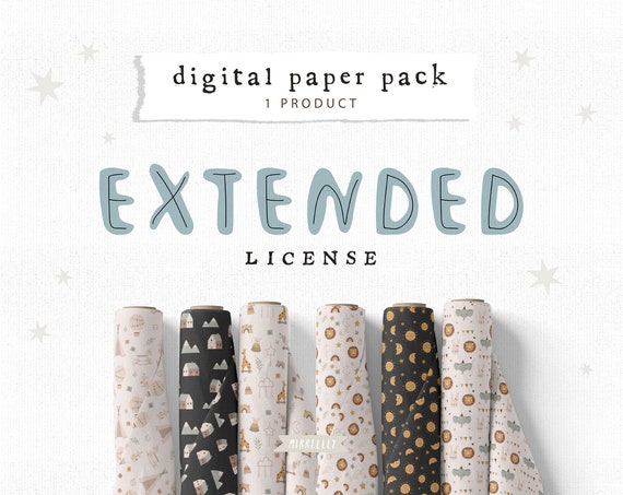 Extended License for comercial use of Digital paper or a Clip art pack ...
