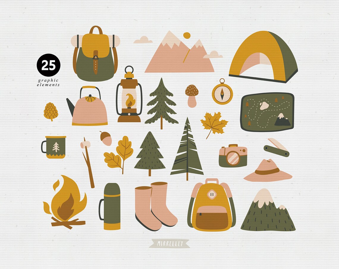 Travel Clipart Camping Camper Clipart Happy Camper Svg Files - Etsy