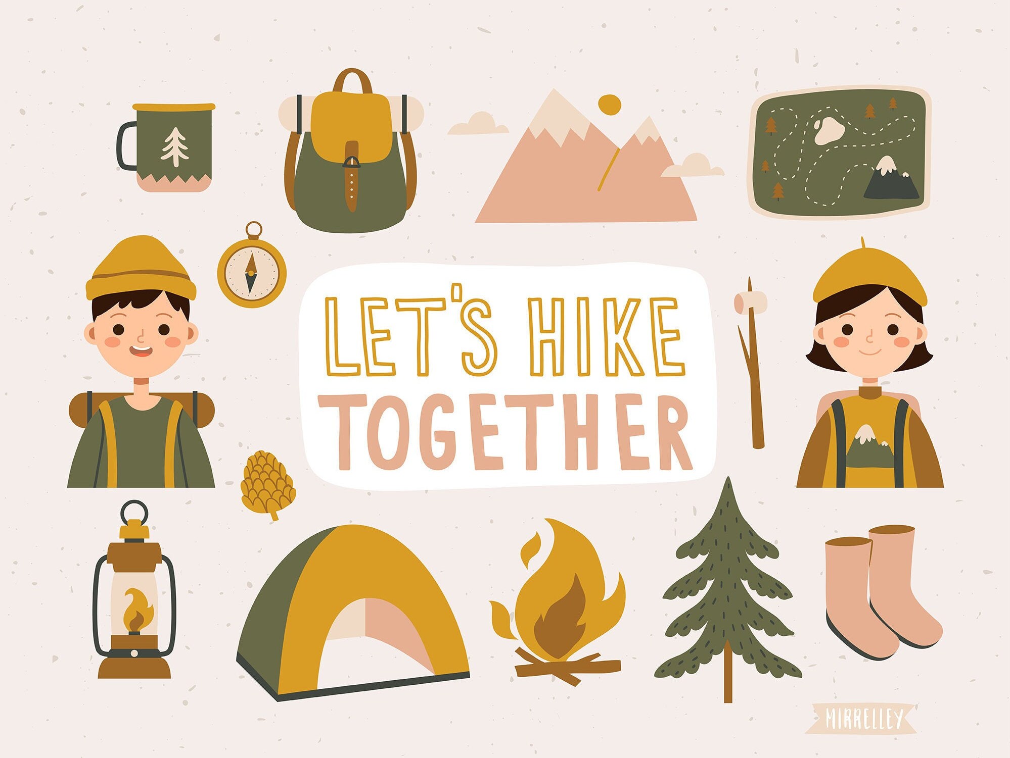 Camping Clipart Camper Png Happy Camper Clipart Mountain - Etsy
