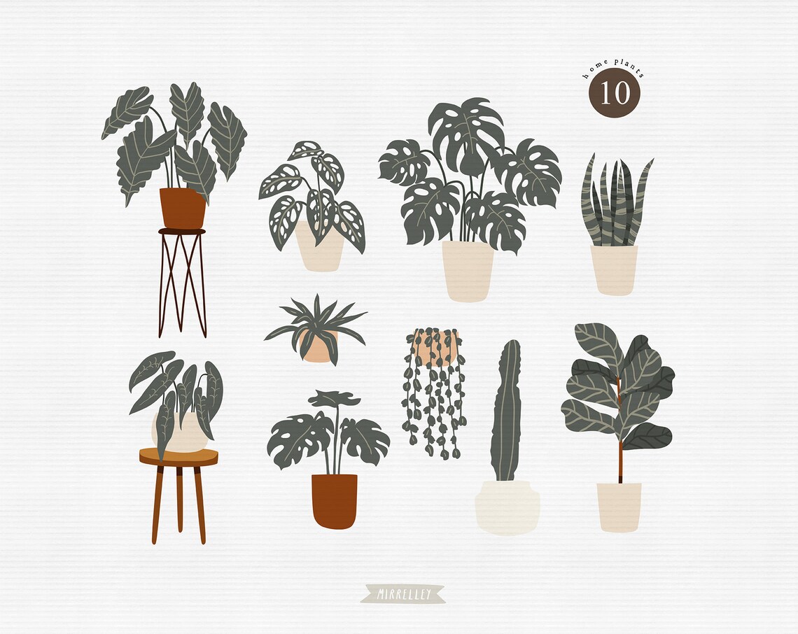 Boho Home Decor Clipart Png Greenery Clipart Modern Furniture Scene ...