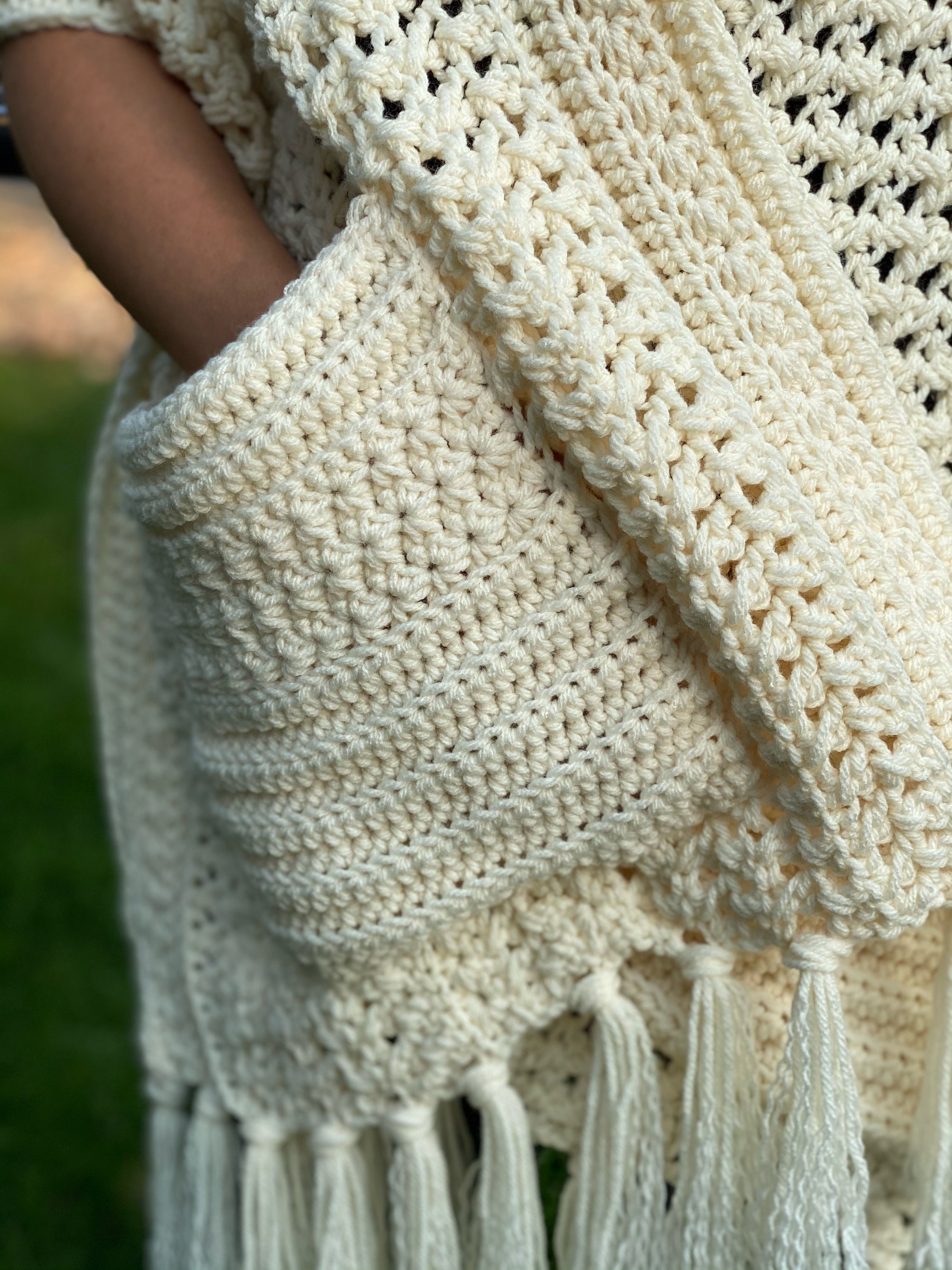 Star Sprinkled Pocket Shawl Crochet *PATTERN Instant Download* Scarf ...
