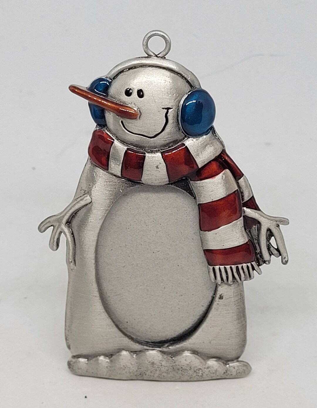 Vintage Metal Snowman Photo Frame Ornament, Snowman, Picture Frames ...