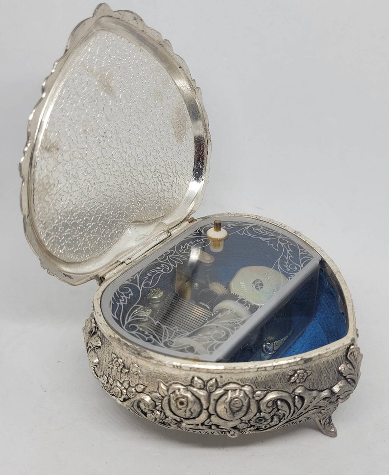 Vintage Japan Silver Plated Musical Heart Jewelry Box Vintage - Etsy