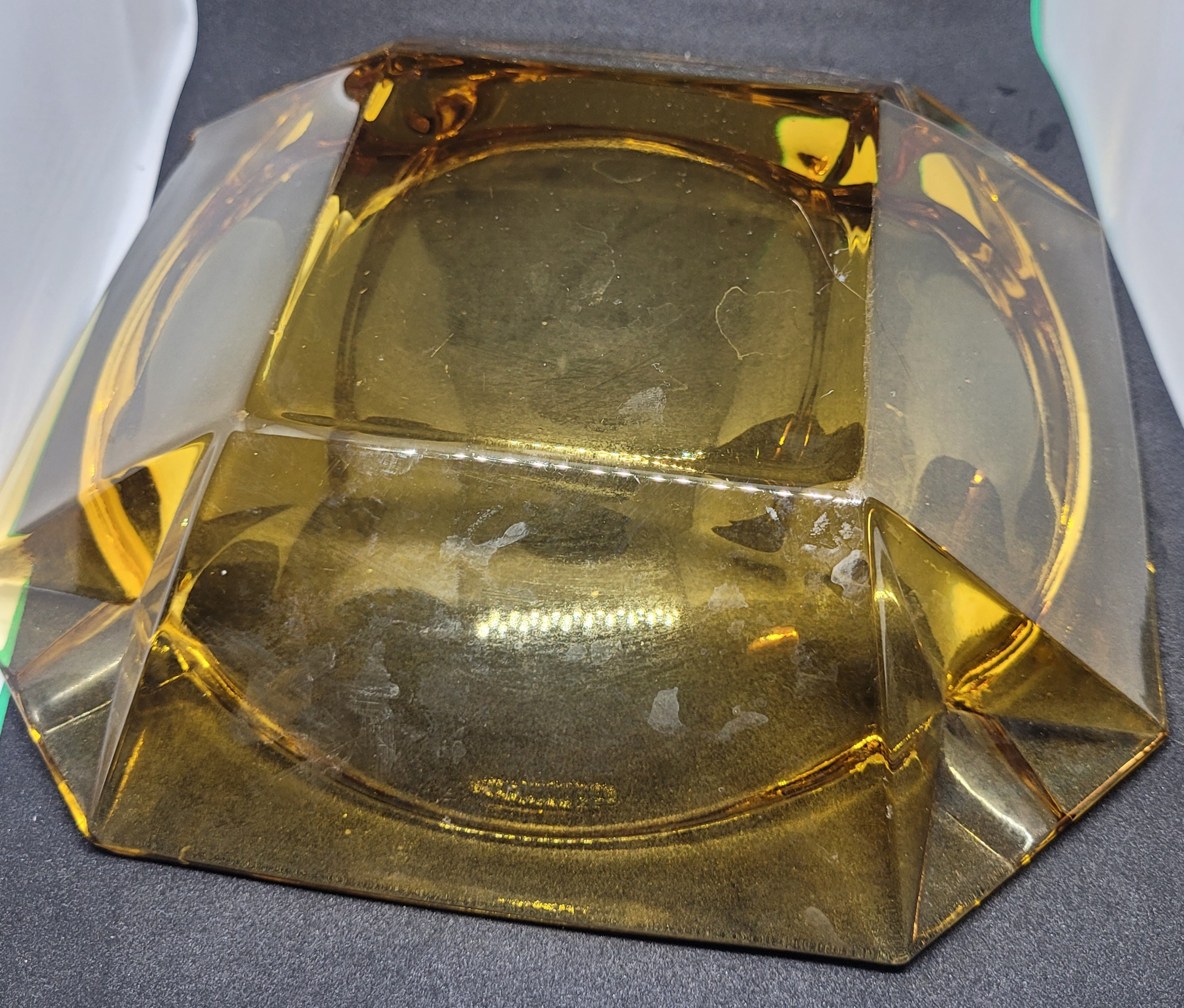 Vintage Large Amber Glass Ashtray Cigar Ashtray Ashtrays - Etsy
