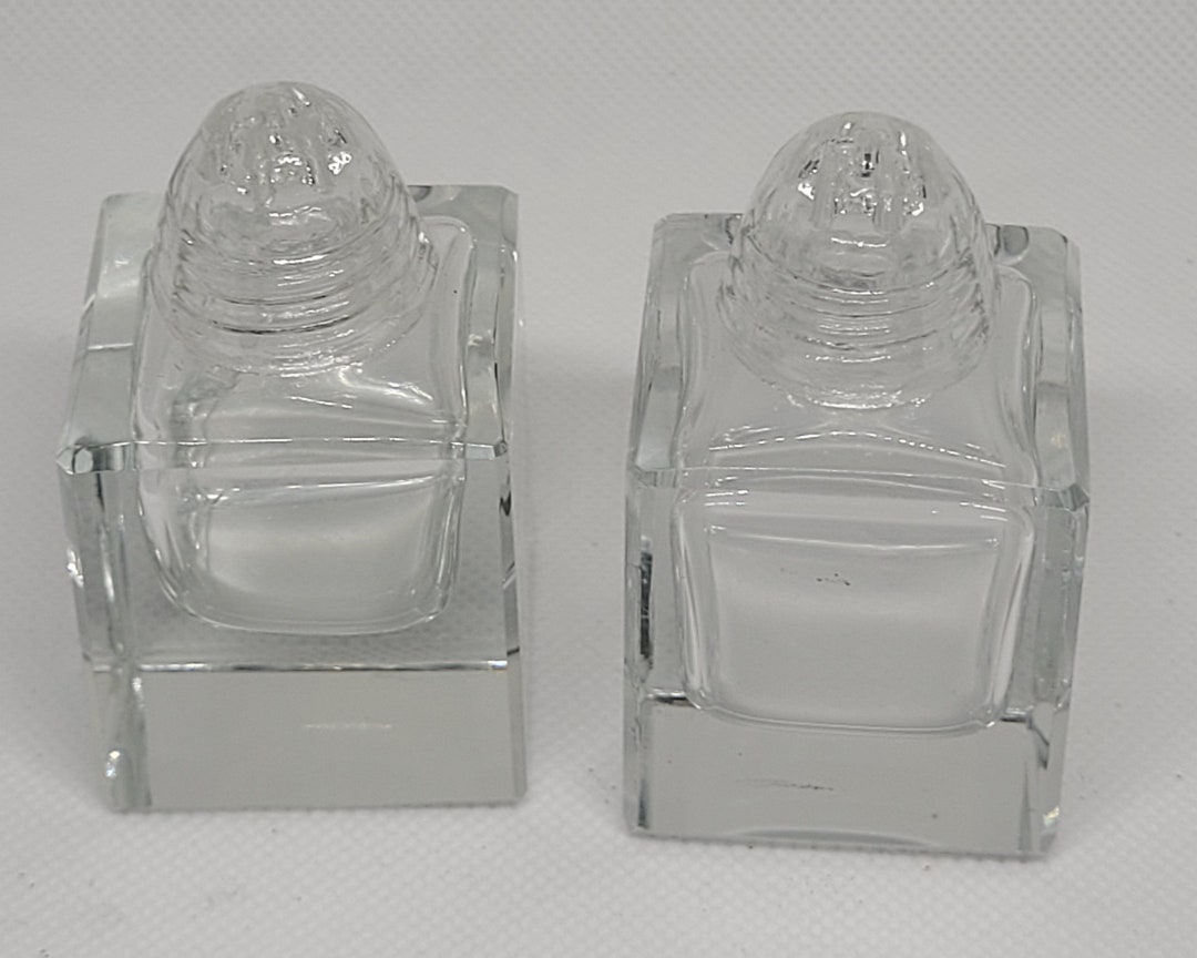 Heavy Square Glass Salt and Pepper Shaker Set - Etsy