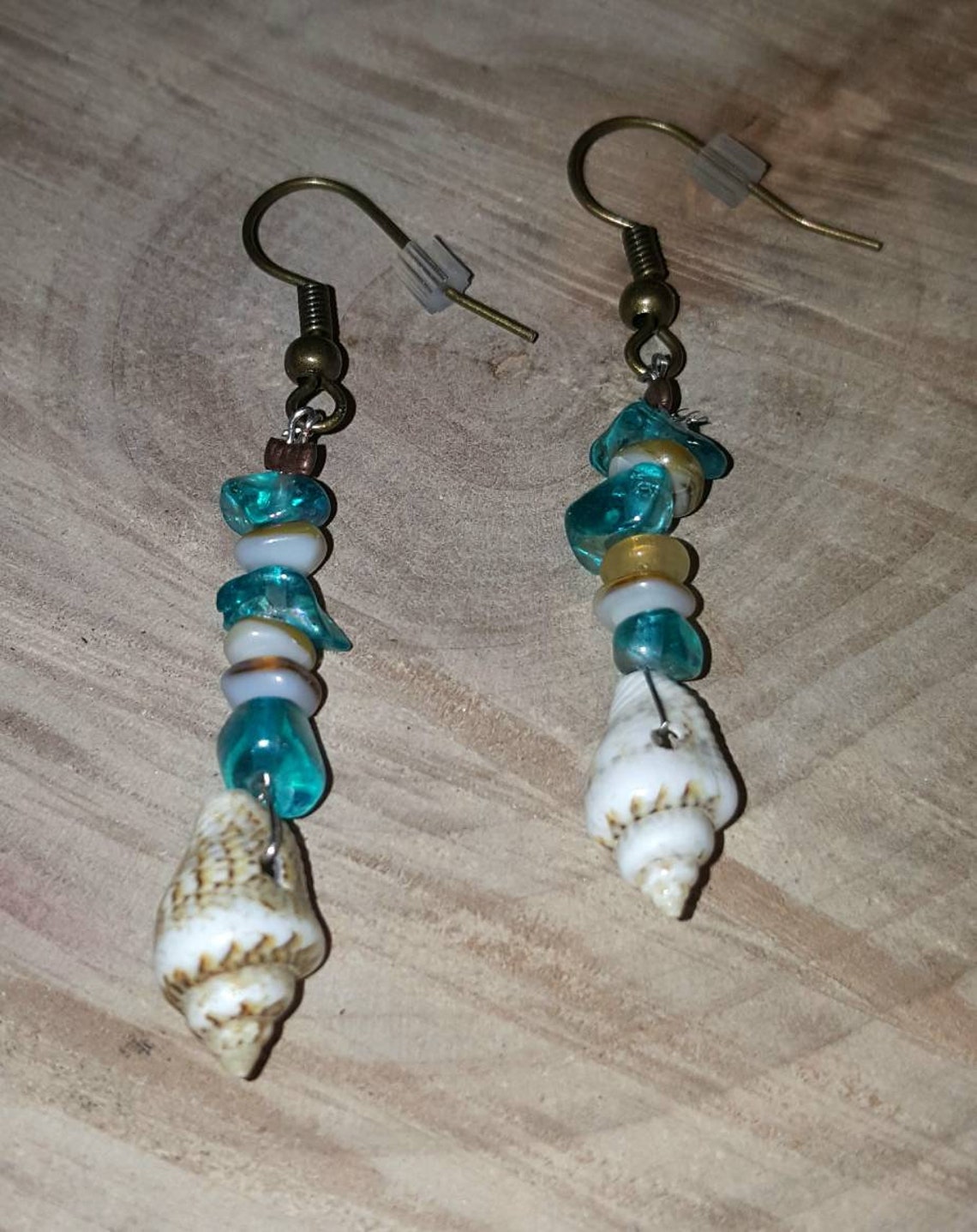 Genuine Mini Conch Shells With Aqua Apatite Gemstone and Cut - Etsy