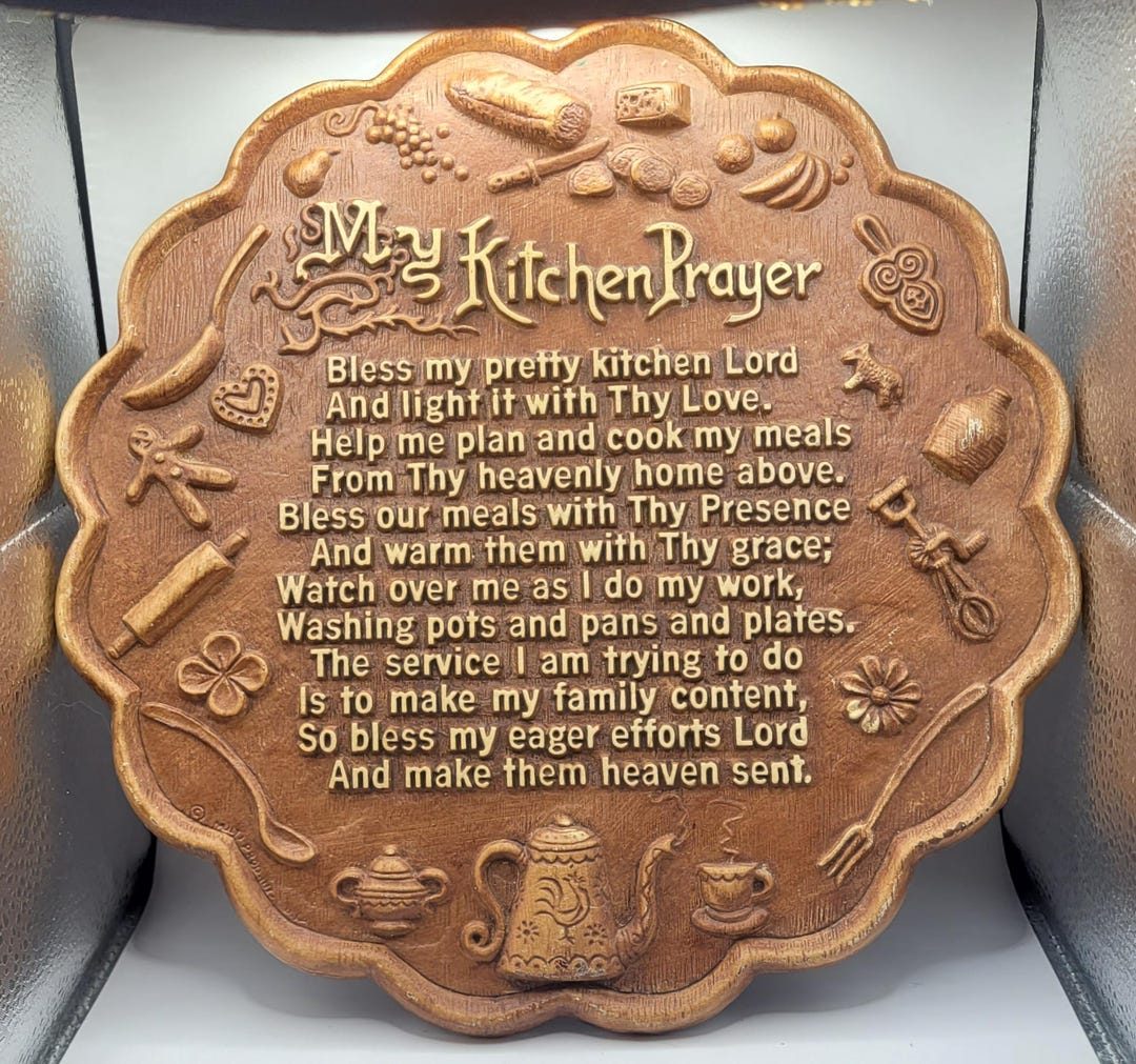 Antique MCM 1950's Kitchen Prayer Wall Hanging Plaque - Etsy