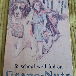 Vintage Wood Grape-nuts Wall Plaque Sign, Grape Nuts, Cereal ...