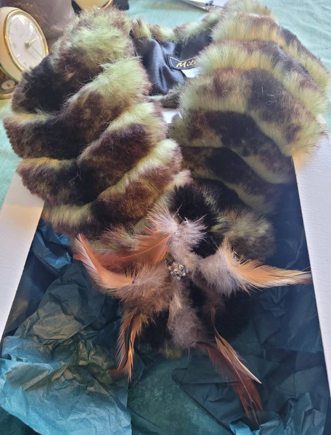 Vintage Mitchie's 100% Rabbit Fur Two Toned Dyed Lapin Shaw Neck Warmer ...