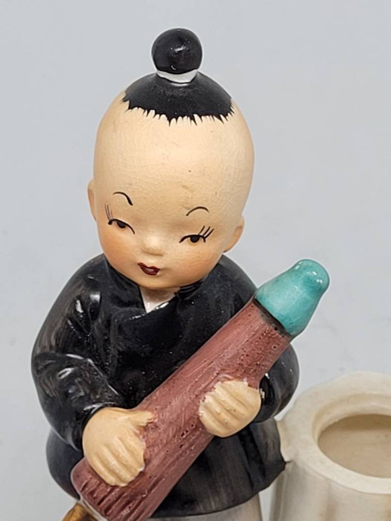 Vintage Co Japan Handpainted Asian Boy Umbrella Toothpick Holder, Rare ...