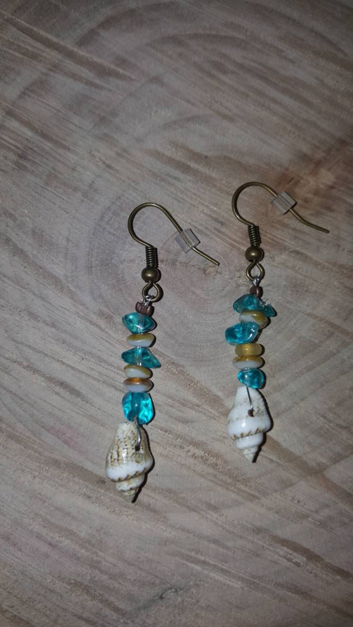 Genuine Mini Conch Shells With Aqua Apatite Gemstone and Cut - Etsy