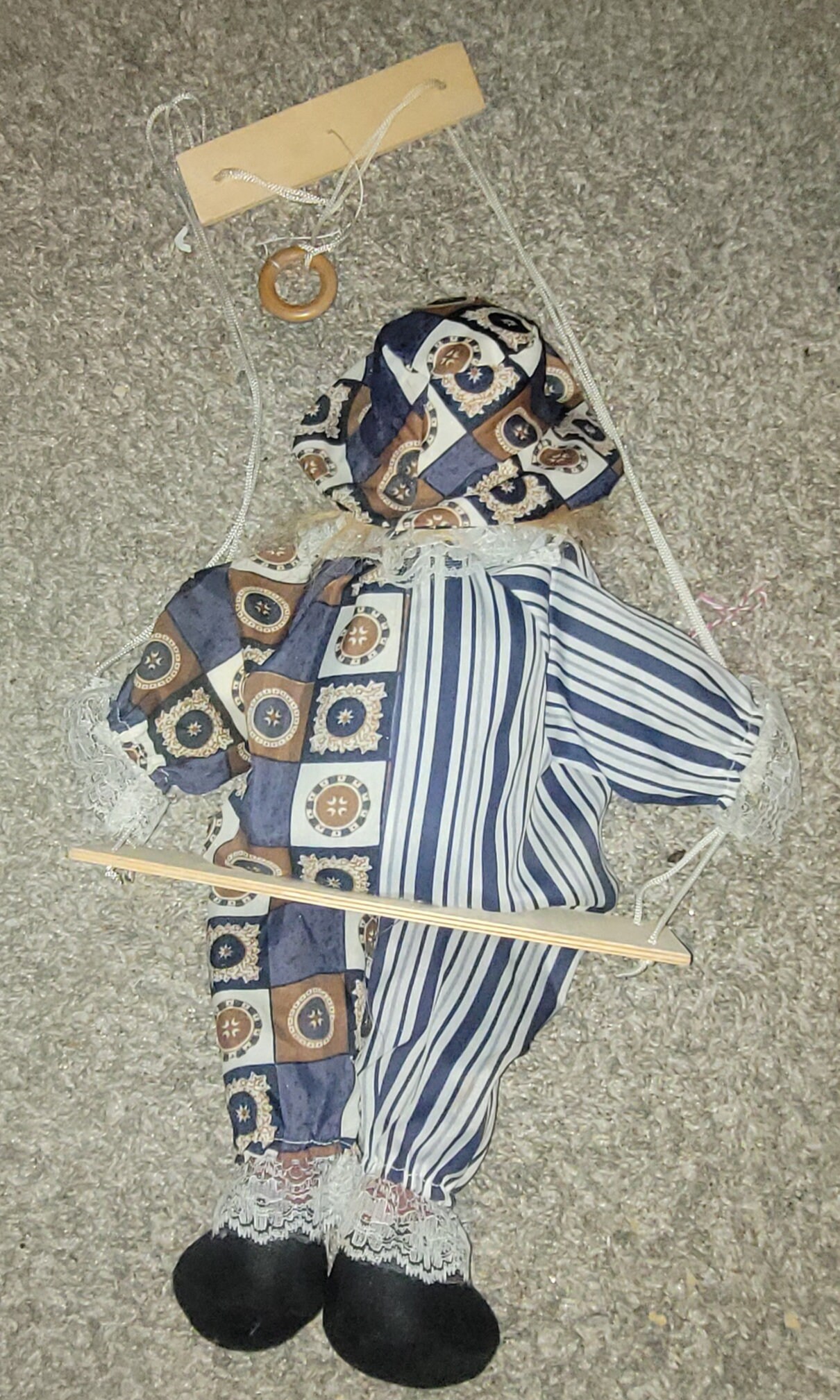 Vintage Porcelain Clown Puppet Marrionette on Swing - Etsy