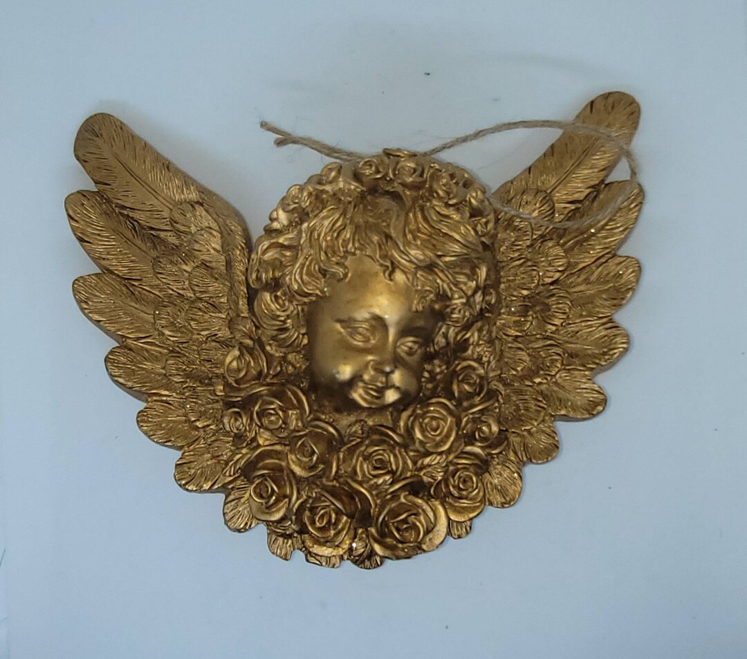 Vintage Gold Cherub Roses Wall Hanging Home Decor Wall - Etsy