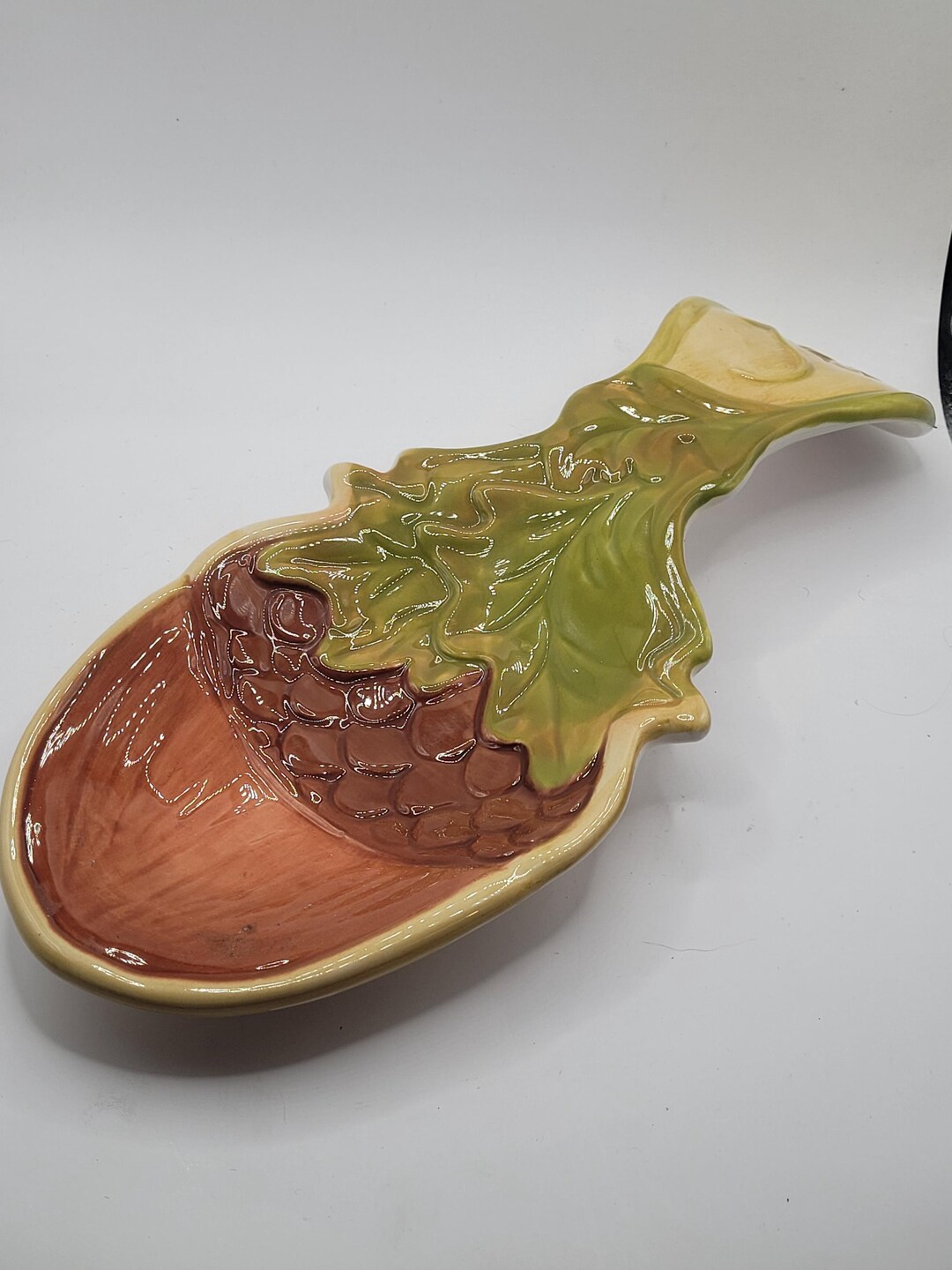 Vintage Cracker Barrel Stoneware Acorn Spoon Rest - Etsy