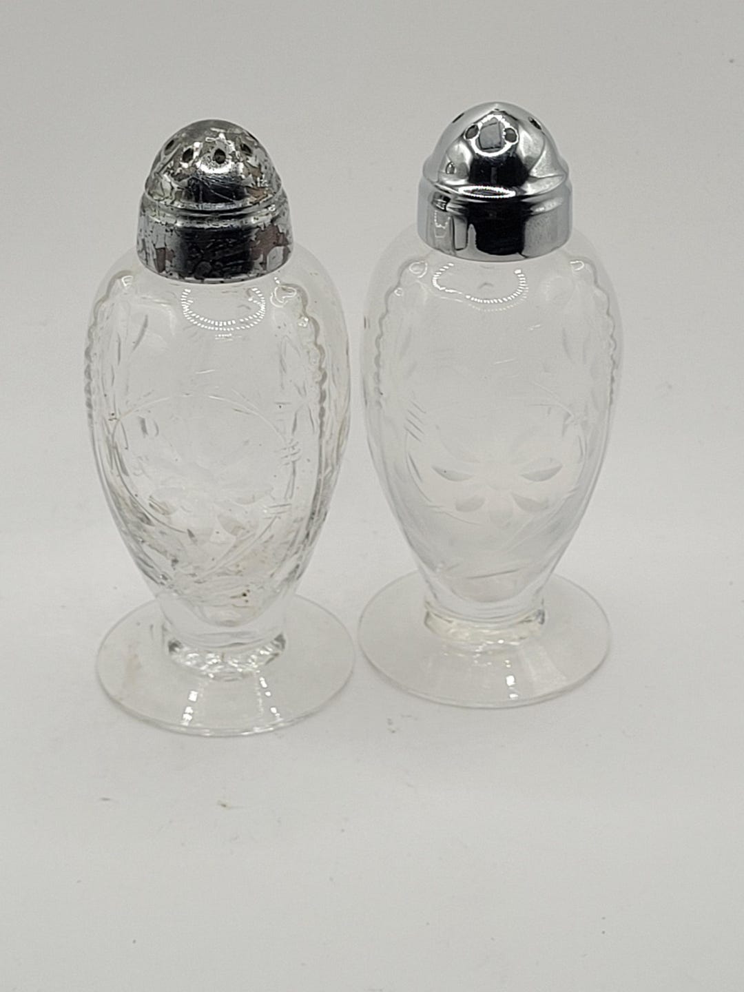 Vintage Waverly Heisey Crystal Cut Glass Salt and Pepper Shaker Set - Etsy