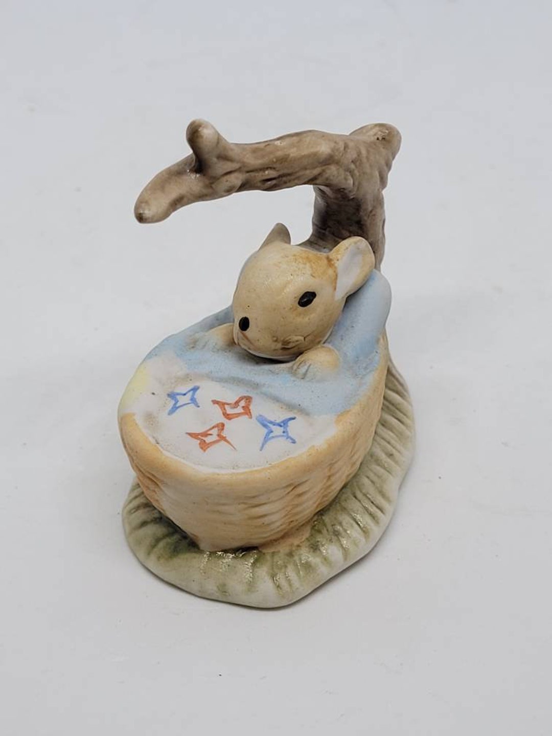 Vintage Taiwan Porcelain Mouse in Basket Figurine, Knick Knacks ...