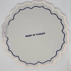 Vintage Turkey Made Round Blue Design Ceramic Trivet, Vintage Trivets ...