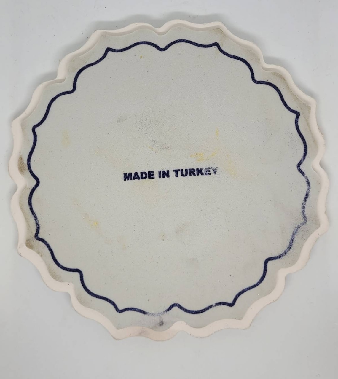 Vintage Turkey Made Round Blue Design Ceramic Trivet, Vintage Trivets ...