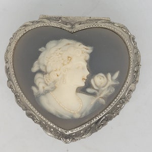 Vintage Japan Silver Plated Musical Heart Jewelry Box, Vintage Jewelry ...