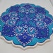 Vintage Turkey Made Round Blue Design Ceramic Trivet, Vintage Trivets ...