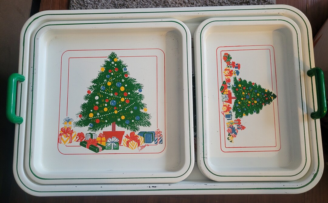 Vintage Set of Hallmark 1985 Christmas Trays - Etsy
