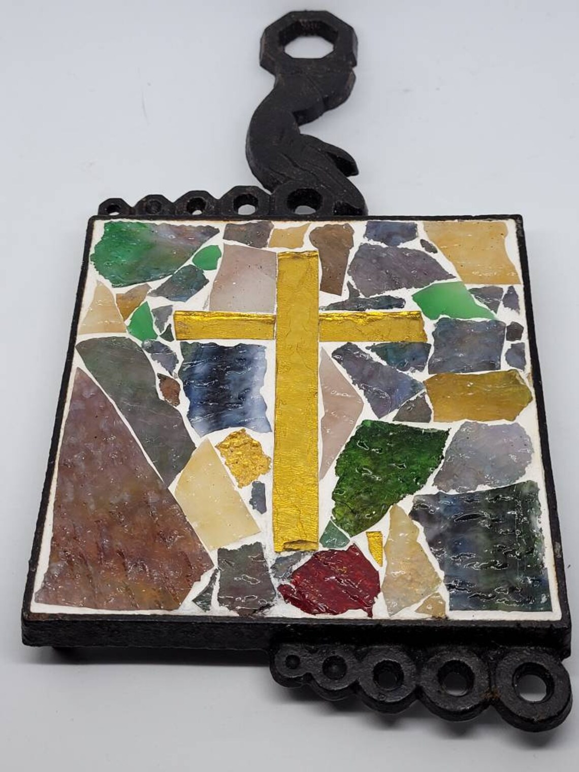 Trivet, Vintage, Vintage Trivets, Glass, Stainglass, Kitchen ...