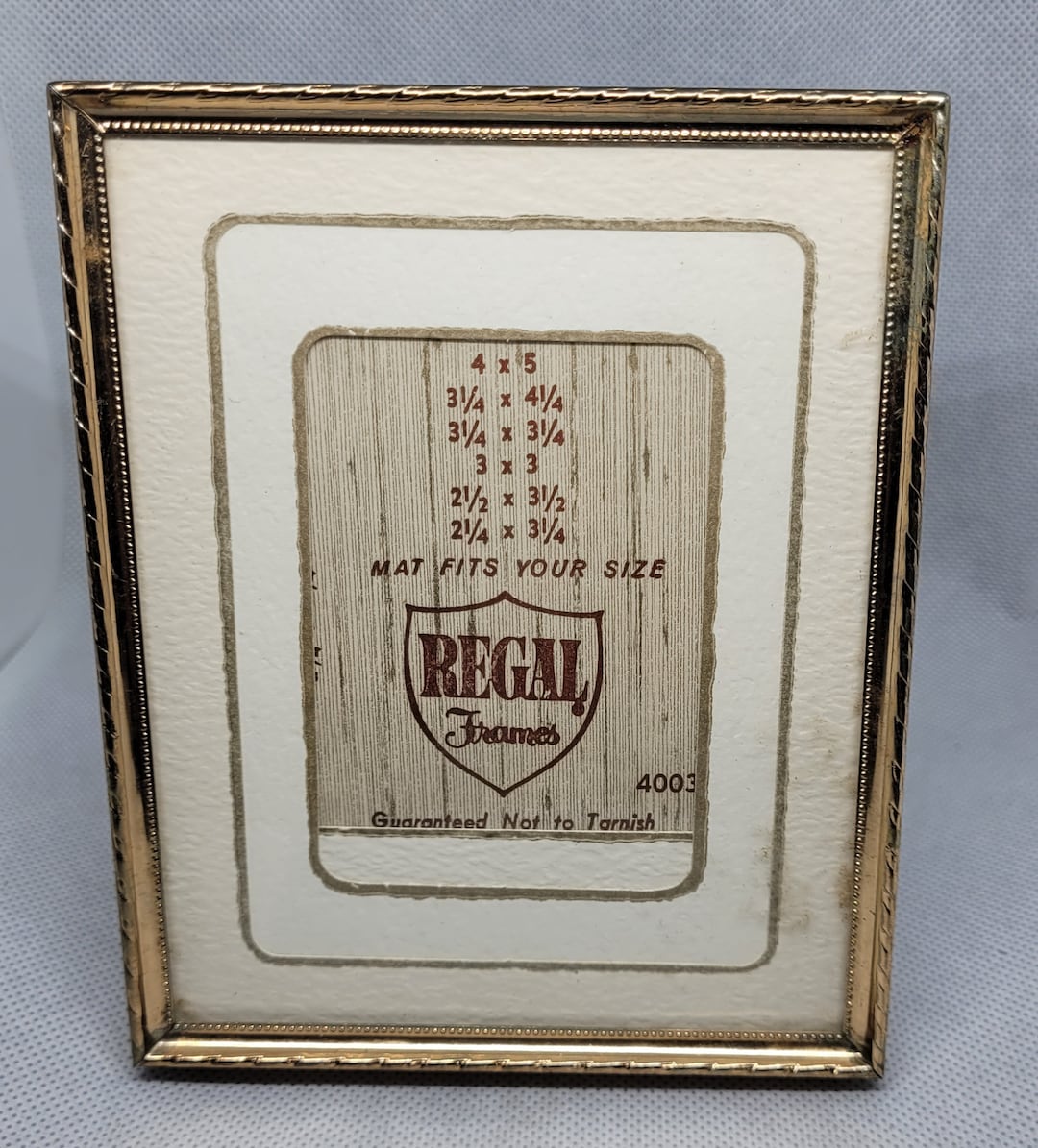 Vintage Gold Regal Metal 4x5 Tabletop Matte Photo Frame - Etsy