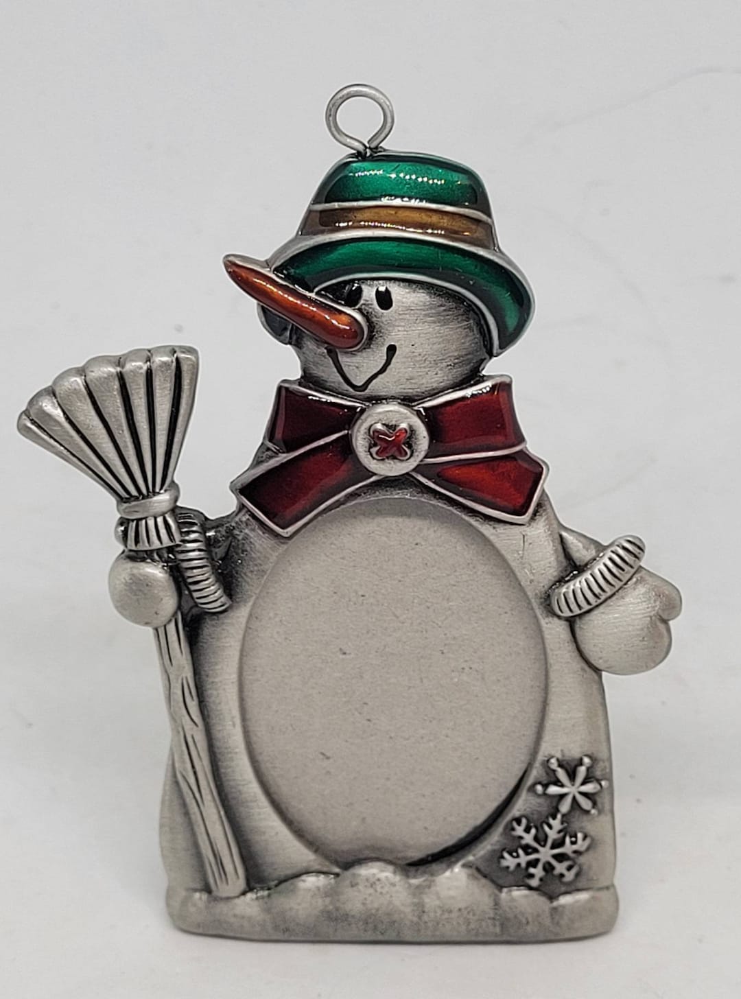 Vintage Metal Snowman Photo Frame Ornament, Snowman, Picture Frames ...