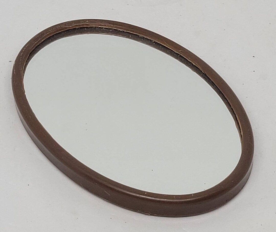 Vintage Hong Kong Oval Two Sided Pocket Mirror, Pocket Mirror, Mirror ...