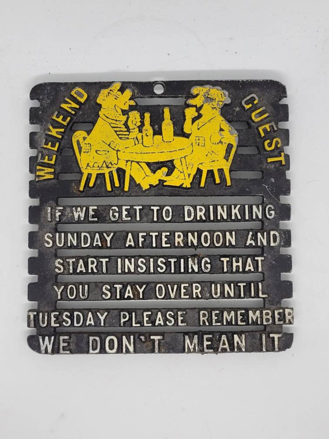 Vintage 1950s Cast Metal Weekend Guest Kitchen Trivet, Trivets, Trivet ...