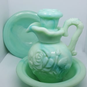 Green Milk Glass Etsy
