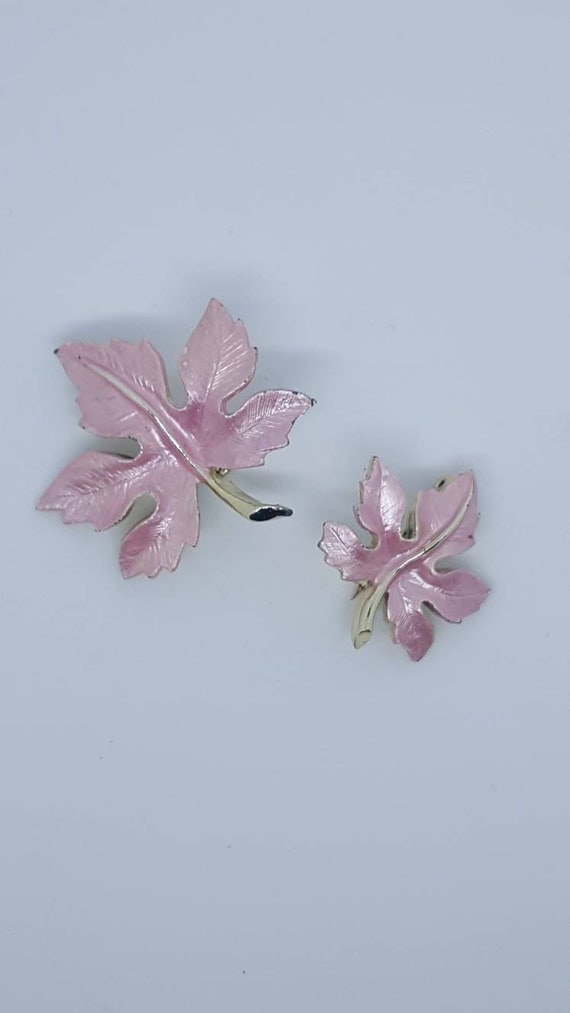 Vintage leaf leaves brooch - Gem
