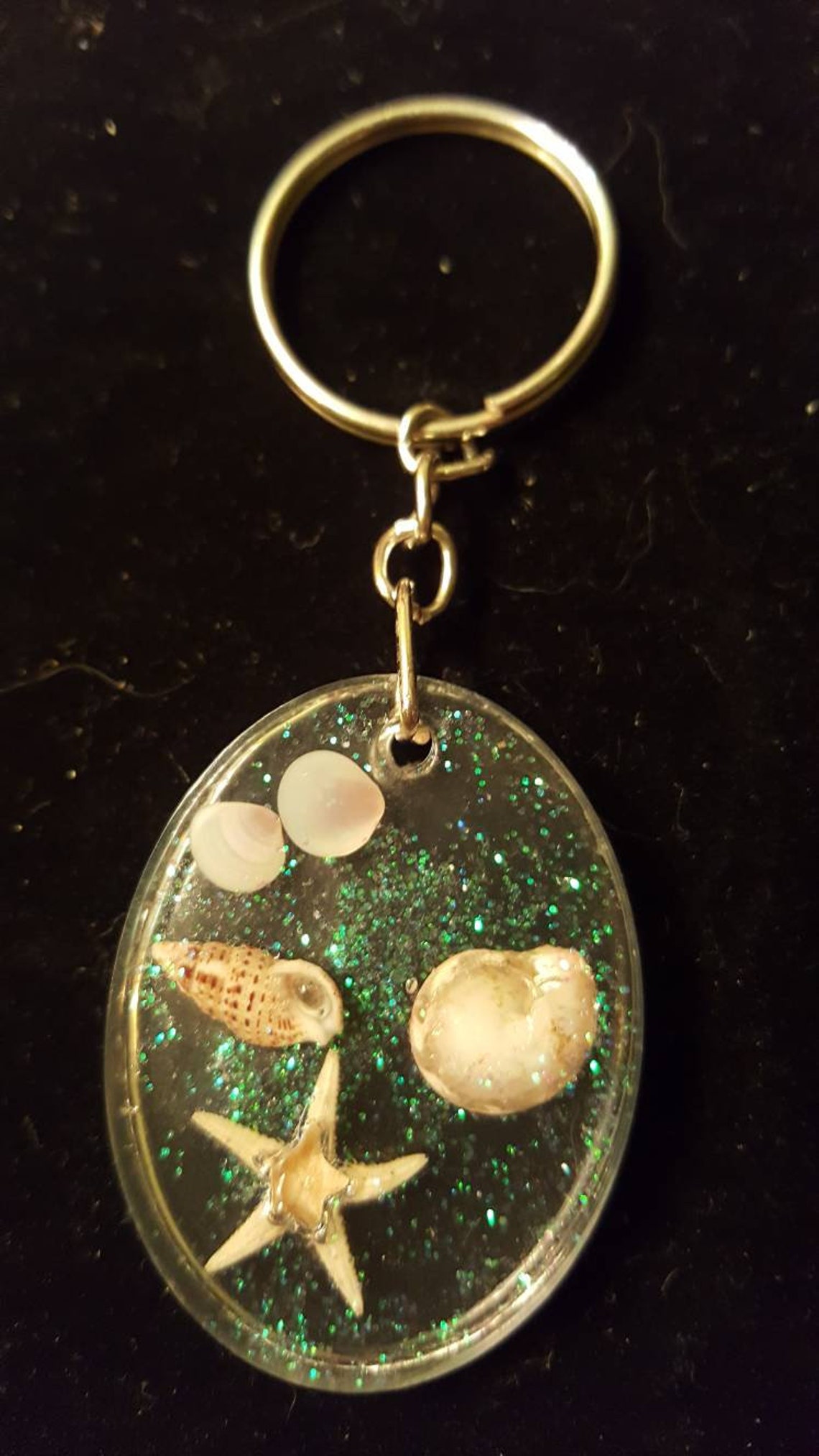 Keychain 2in. Oval With Seashells - Etsy