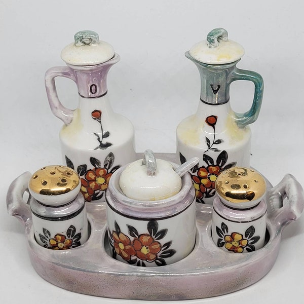 Antique Oil and Vinegar and Salt and Pepper Set - Etsy