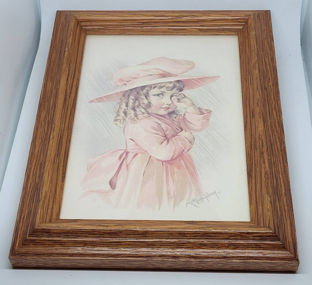Vintage Framed Maude Humphrey Print Girl Crying Antique Collection ...