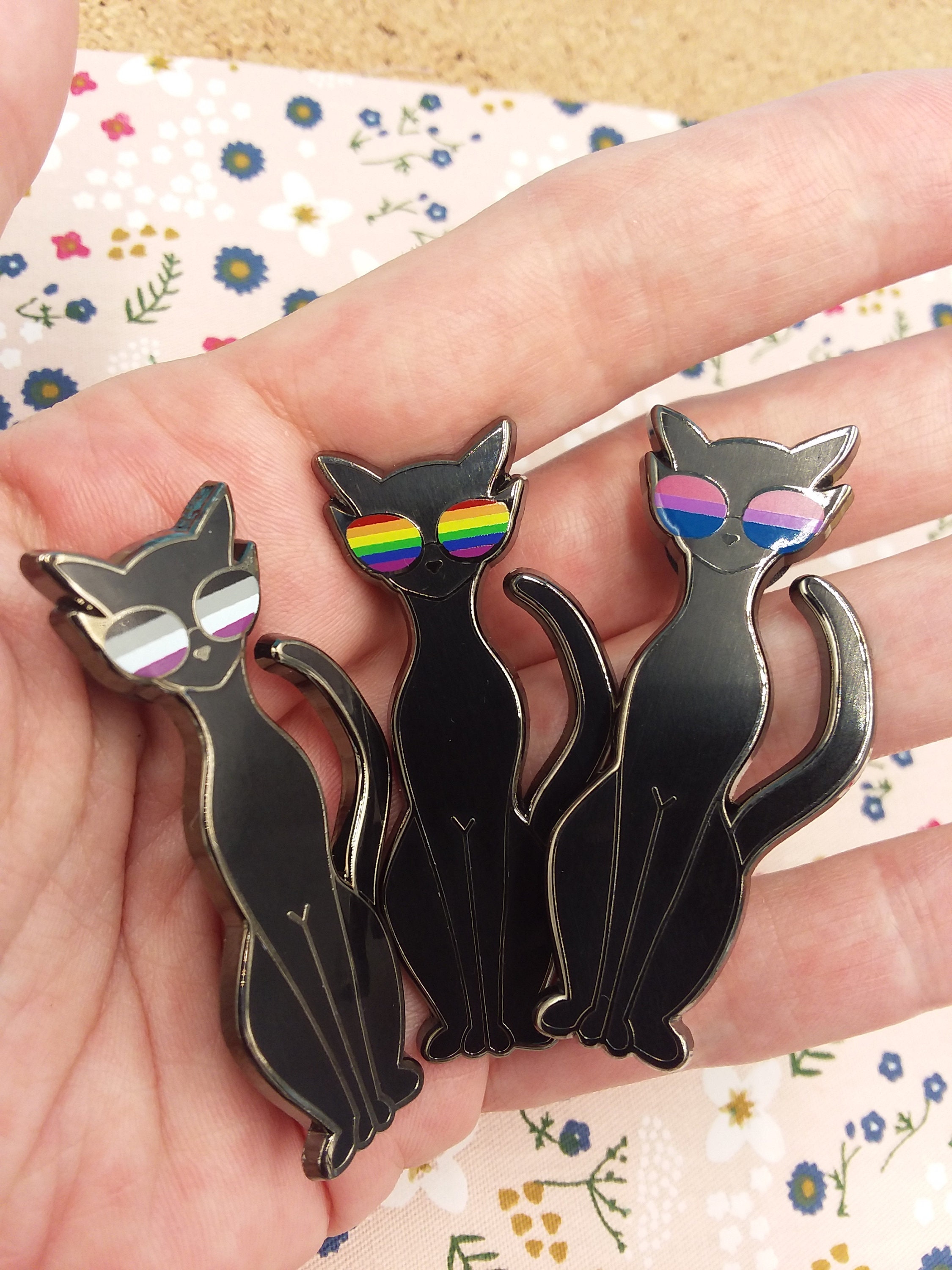 Assorted Pride Cat Hard Enamel Pins | Etsy