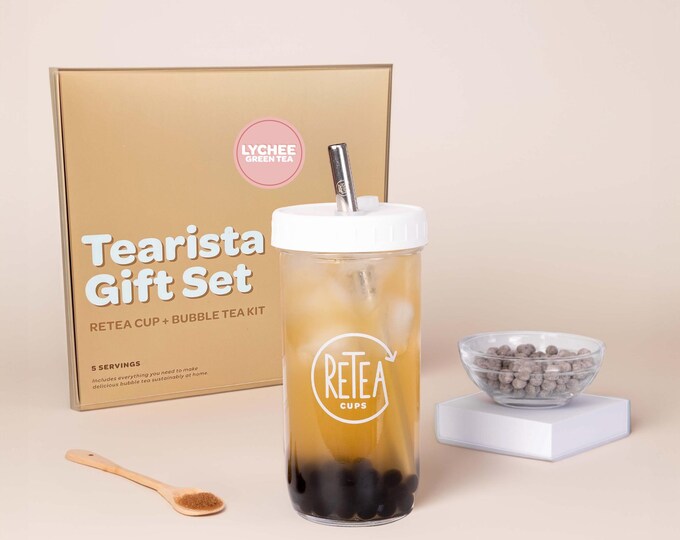 Lychee Fruit Tea Bubble Tea Gift Set With Reusable Cup | 5 Servings ...