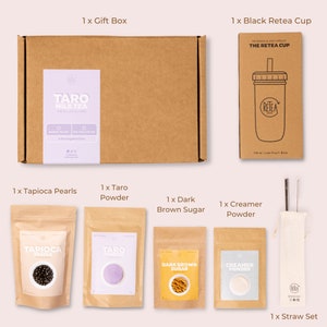 Taro Milk Tea Bubble Tea Gift Set With Reusable Cup 5 - Etsy