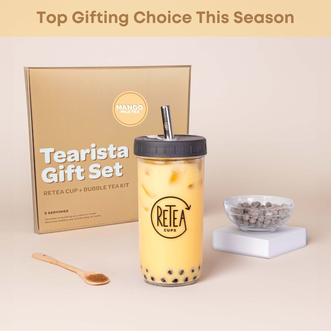 Mango Milk Tea Bubble Tea Gift Set With Reusable Cup | 5 Servings ...