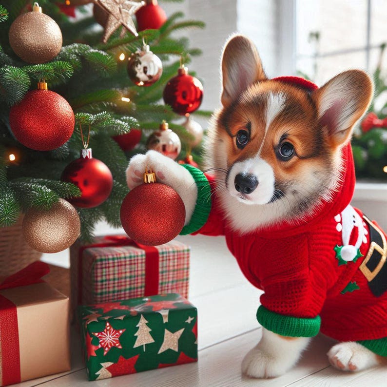 Corgi Christmas Coasters | Dog Lover Holiday Decor Set - Etsy