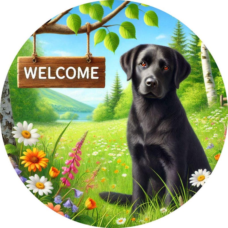Welcome Black Labrador Sign | Home Decor | Dog Lover | Front Door ...