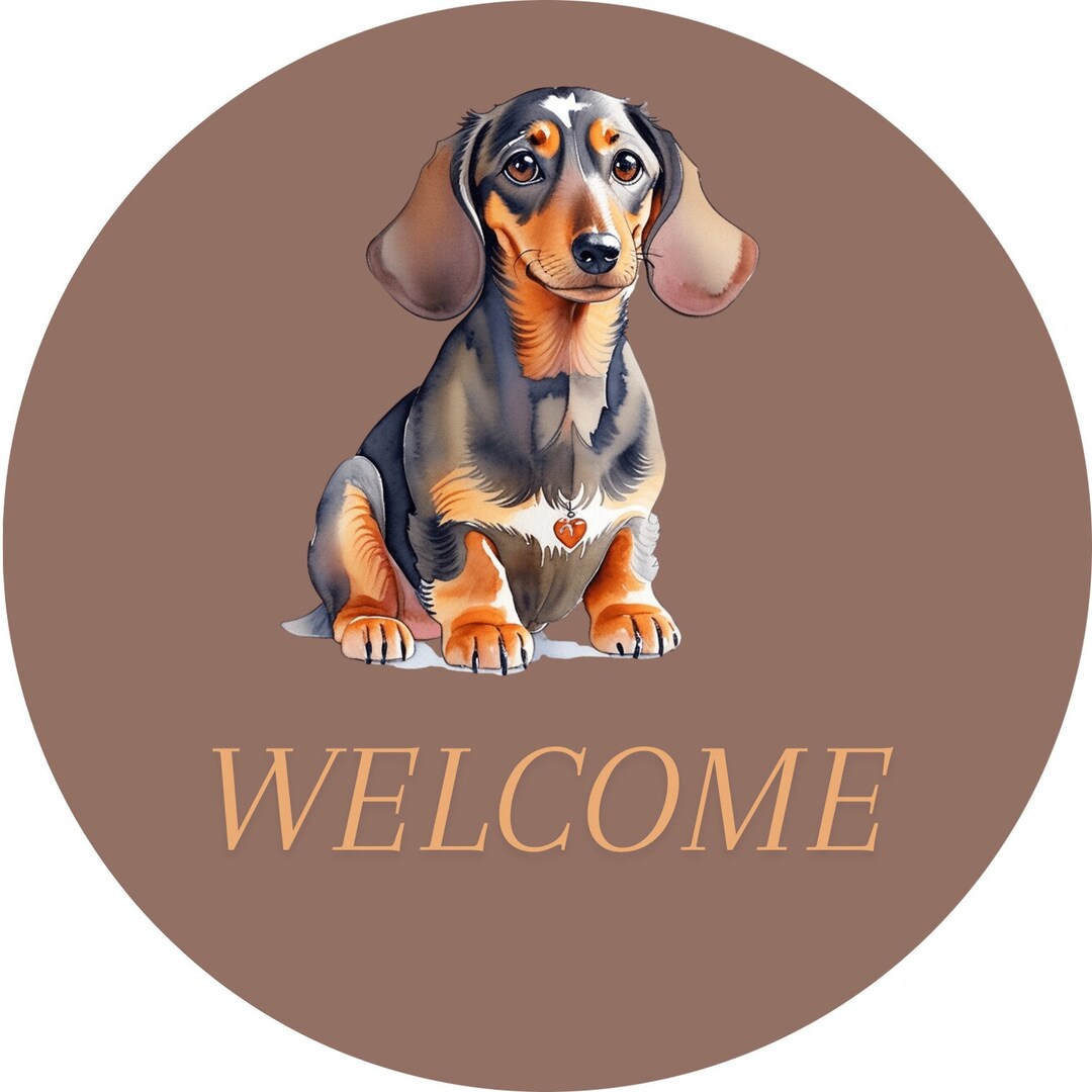 Welcome Dachshund Dog Sign for Your Wreath or Gift for the Dog Lover in ...